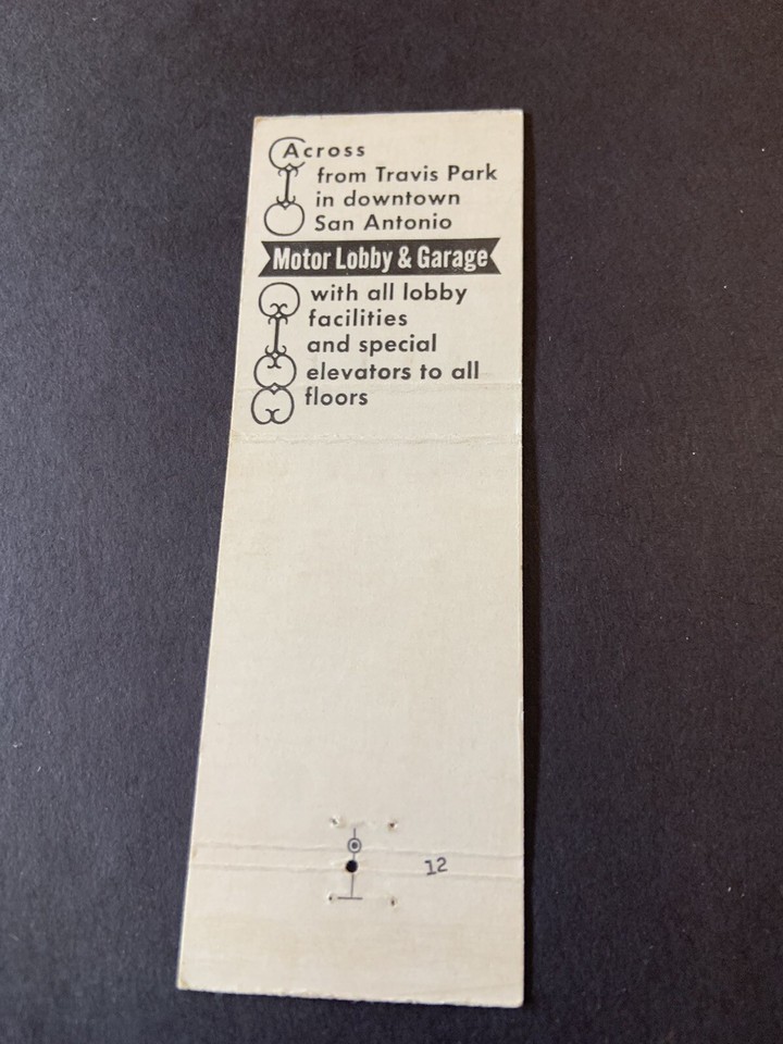 Vintage Texas Matchbook: “The St. Anthony” San Antonio, TX | eBay
