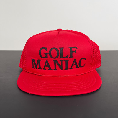 Vintage Golf Maniac Red Trucker Hat Pre-Owned Polyester Nylon Mesh ...