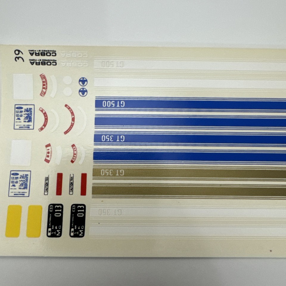 FRED CADY 39 1969 Shelby Mustang gt-350 gt-500 1:24 1:25 Scale DECALS ...