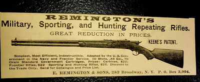 1882 E. Remington & Sons Repeating Rifle Advertising - Gun - New York ...