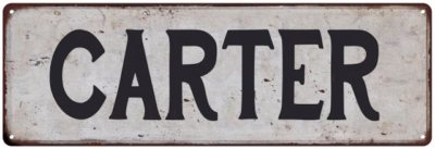 CARTER Vintage Look Personalized Rustic Chic Metal Sign 106180036373 | eBay