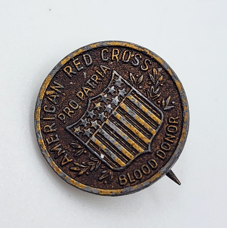 WWI American Red Cross Pro Patria Blood Donor Federal Shield Emblem Pin ...