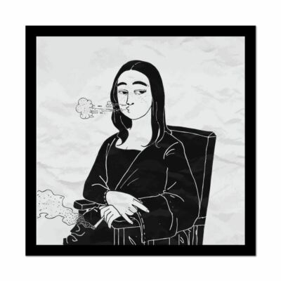 Mona Lisa Smoking Weed Art Car Sticker Decal Artwork Blazed Stoned Sick ...