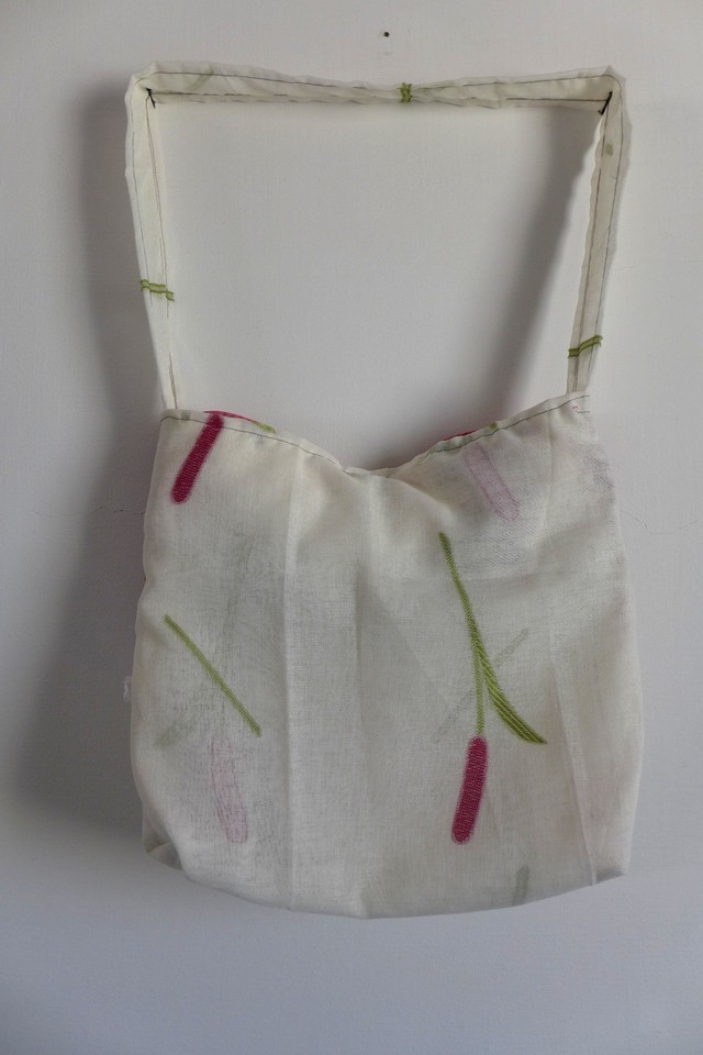 Quilted Bag Handmade Cotton Purse 14x14 inch Cross BodyTote Cream Pink ...