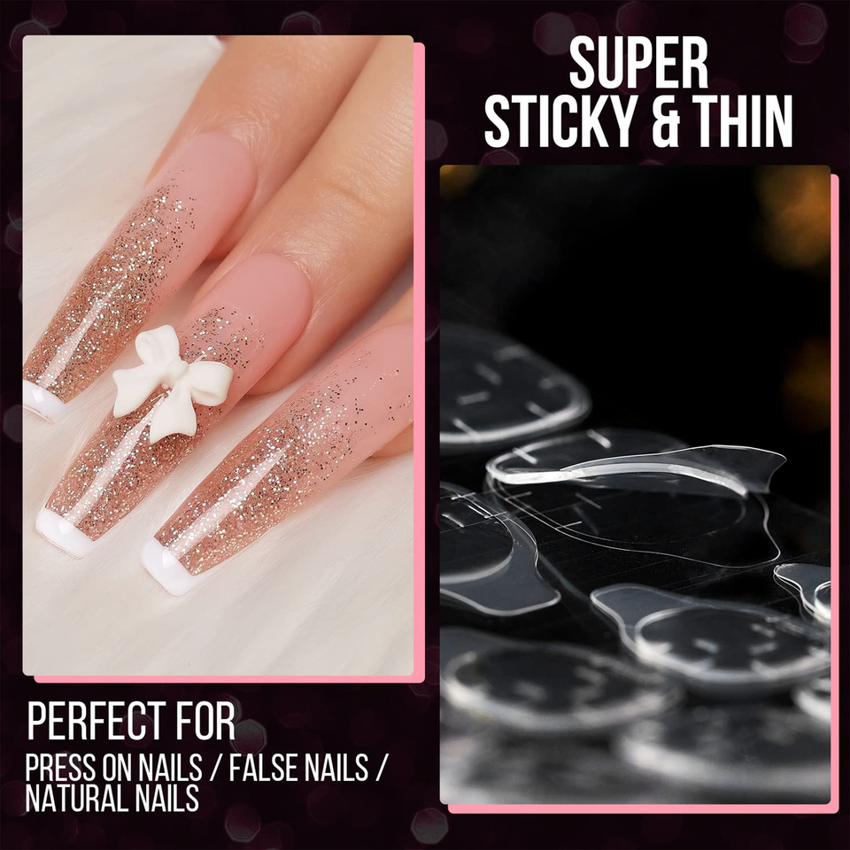 Double-Sided Nail Glue Tape Sticker Adhesive Tabs for Press on Nails 3 ...
