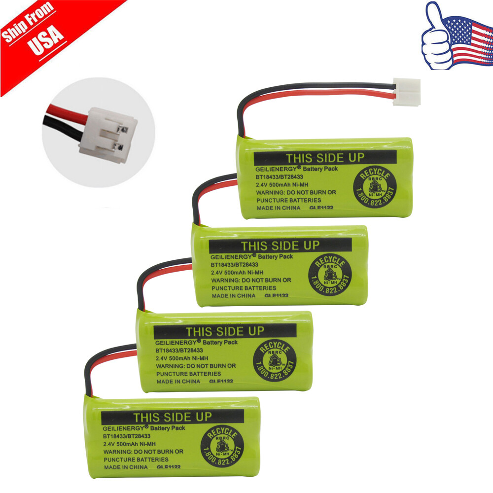 4x Cordless Phone Battery For AT&T BT-8001 BT-8300 Uniden BT18433 ...