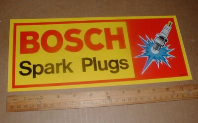 Vtg Bosch Spark Plugs German Store Display Dealer drag Racing Decal ...