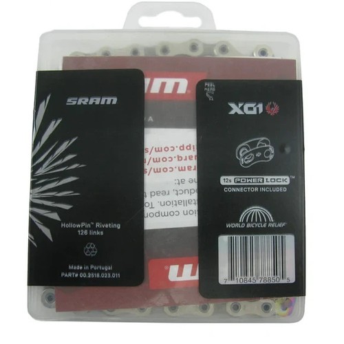 SRAM PC-X01 Eagle 12-Speed Silver Chain – 126 Links, 10-50T Compatible ...