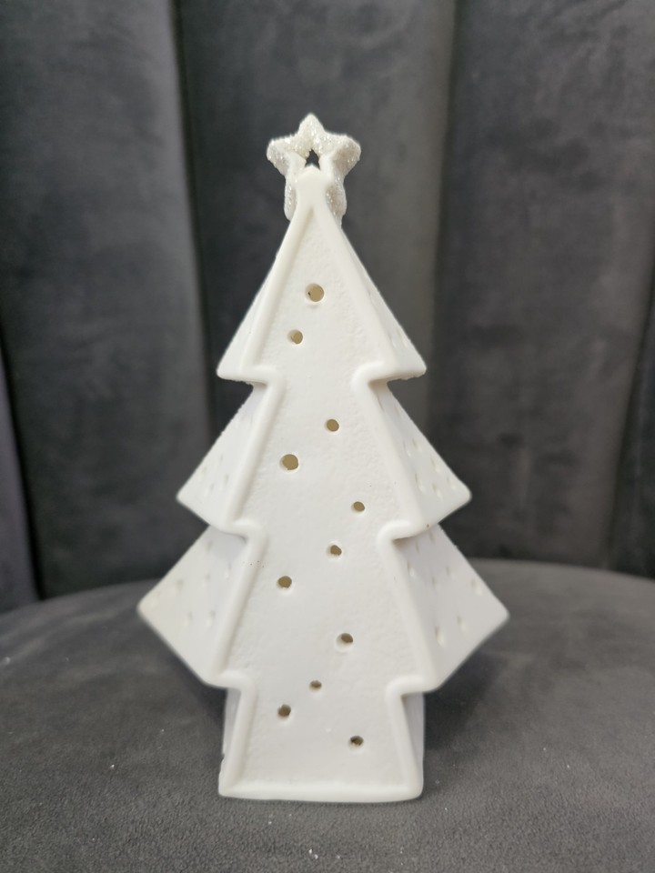 Tk Maxx Homesense White Ceramic Light Up Christmas Tree Ornament ...