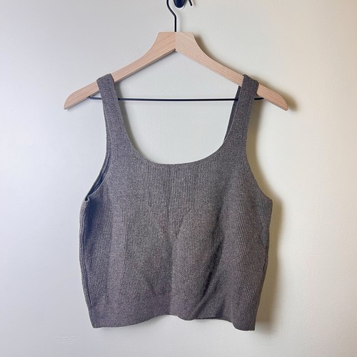 NWT GapBody Brown Ribbed Cropped Tank Top | L | eBay