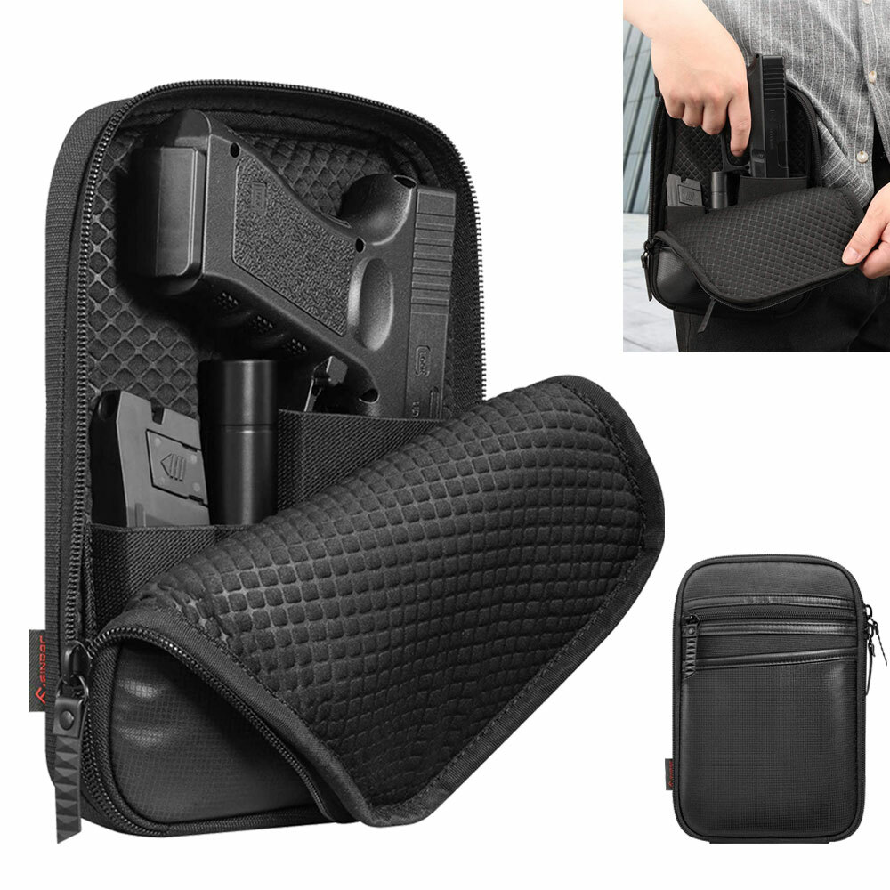 Concealed Carry Gun Pouch Pistol Holster Pack Waist Pocket with Belt ...