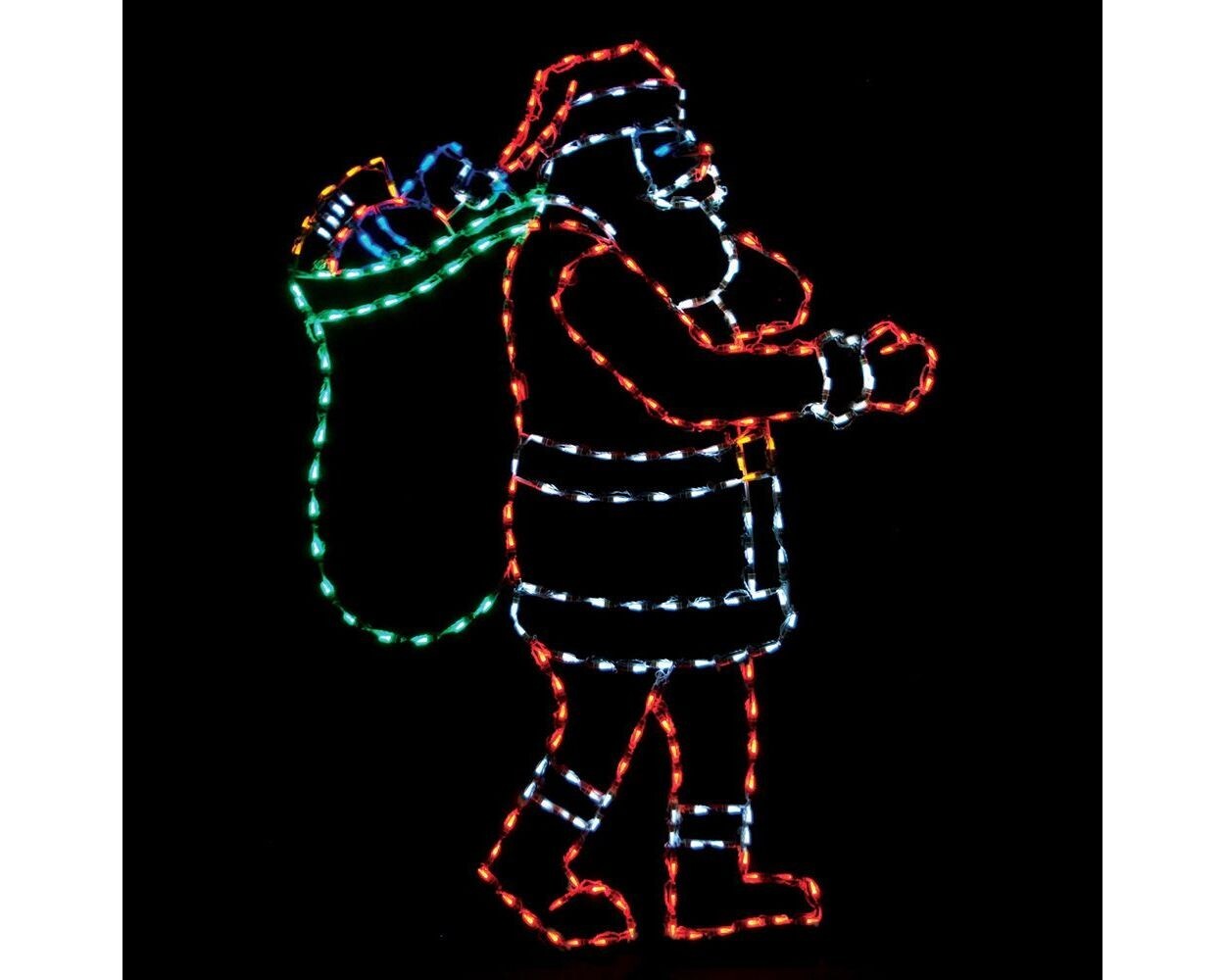 Christmas Outdoor Decoration LED Lighted Santa Wireframe | eBay