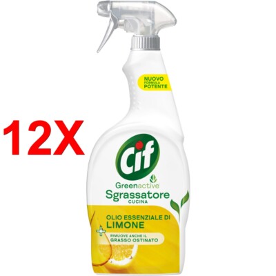 12 X Cif Spray Green Active Sgrassatore Cucina Olio Essenziale Di ...