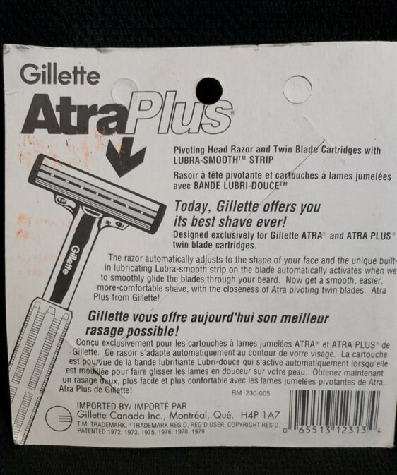 Gillette Atra Plus Metal Razor Cartridge Vintage Handle Shaver Refill ...