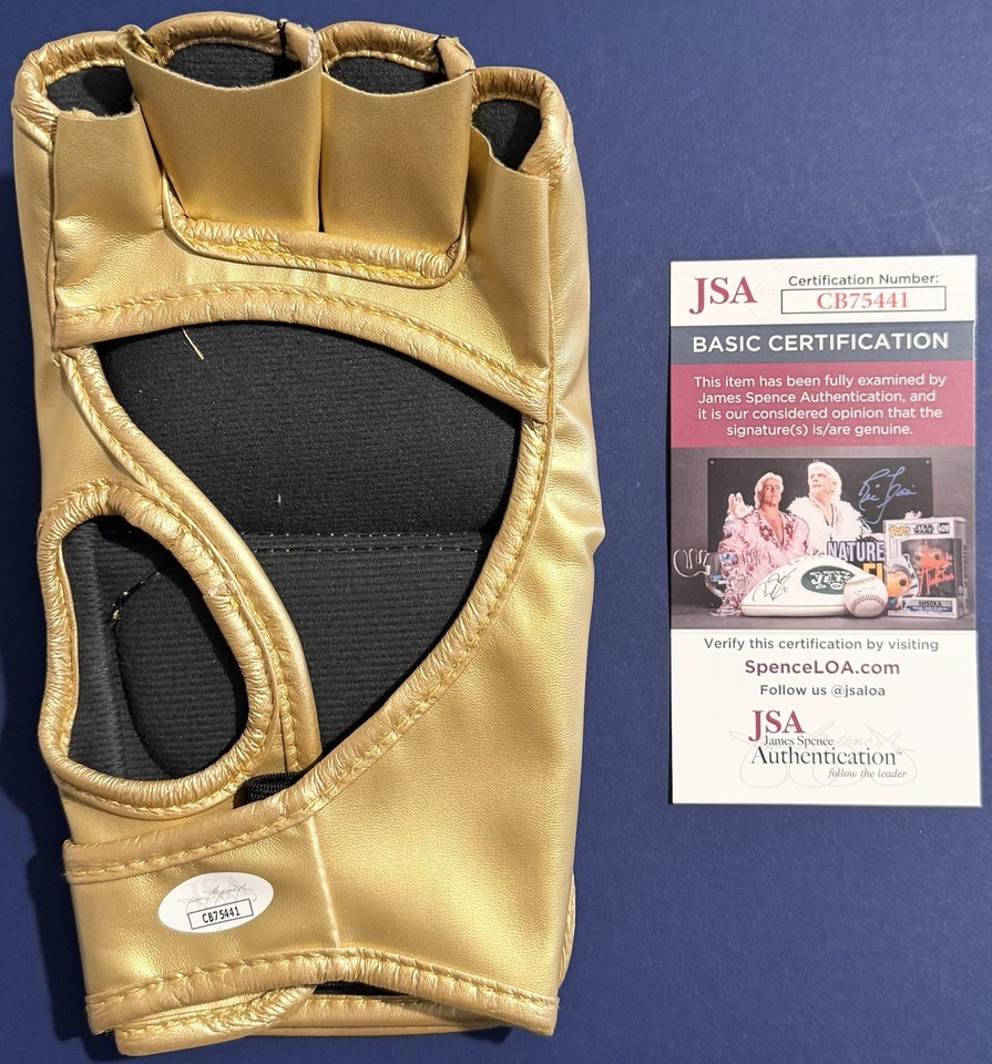 Jon Bones Jones Signed Autographed UFC Gold Fight Glove JSA COA Legend ...