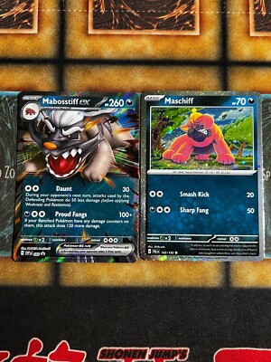 Pokemon Mabosstiff ex + Maschiff SVP 086 Black Star Promo Set NM | eBay
