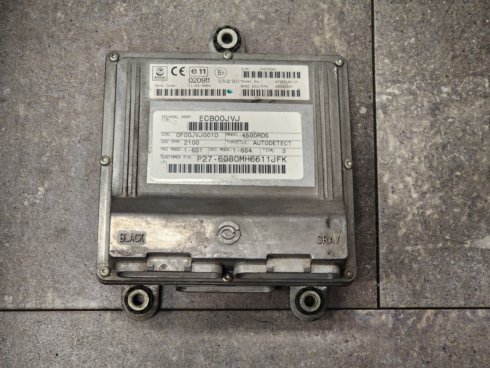 Allison TCM Part # 29541227, Model No WT3ECU911A | eBay