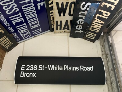 NY NYC R21 SUBWAY ROLL SIGN E 238th STREET WHITE PLAINS ROAD BRONX ...