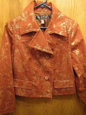 NICE WOMEN'S APOSTROPHE BROWN / GOLD LINED JACKET SZ 12 | eBay