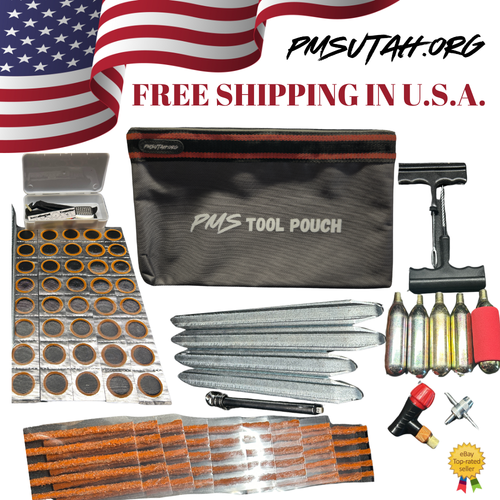 Motorcycle Dirt Bike Tire Repair Kit Tube Patch Plug CO2 Cartridge ...