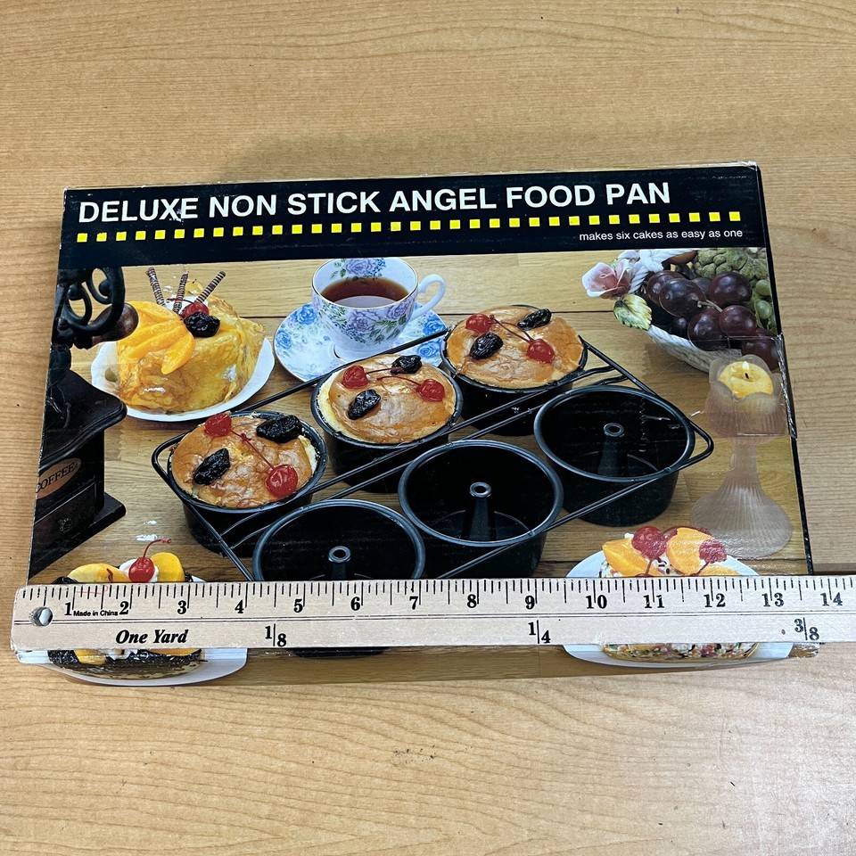 Deluxe Non-Stick Angel Food Cake Pan 6 Linking Pans w/Recipes And ...