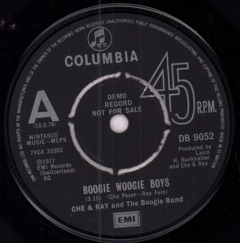 Che and Ray and the Boogie Band Boogie Woogie Boys 7" vinyl UK Columbia ...