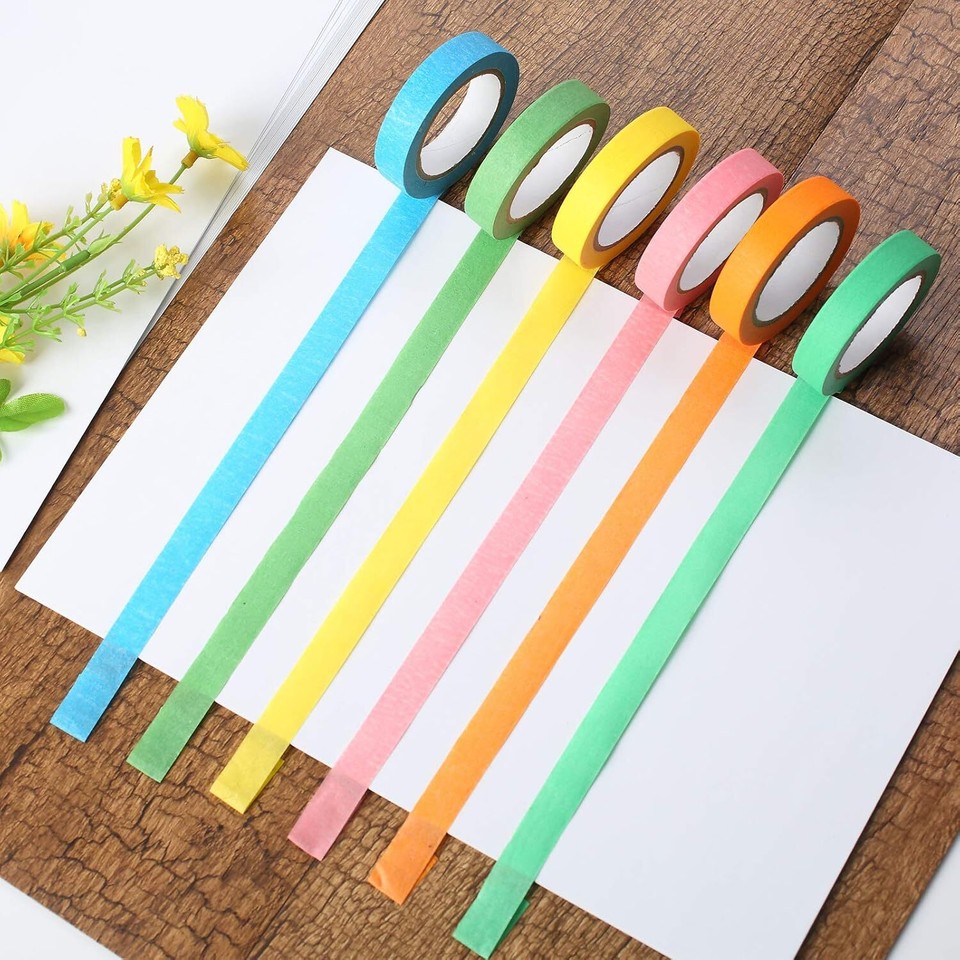 Colored Masking Tape - 12 Colors Painters Art & Clear | eBay