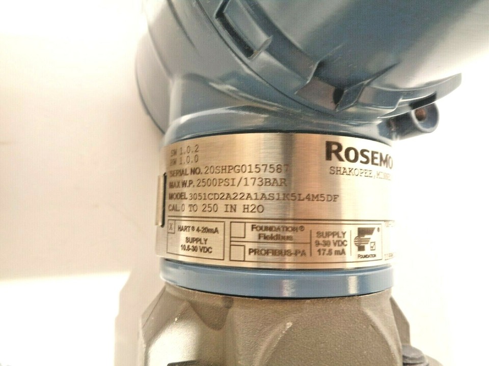 Rosemount 3051 Coplaner Pressure Transmitter and 1199 Diaphragm Seal ...