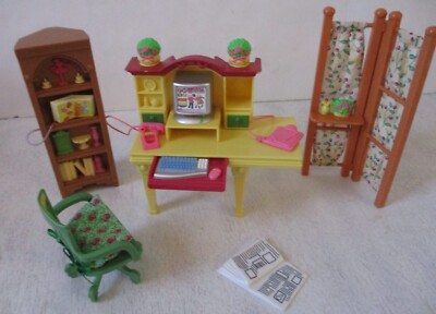 Fisher Price Loving Family Dollhouse Computer Desk Furniture Toy Lot ...
