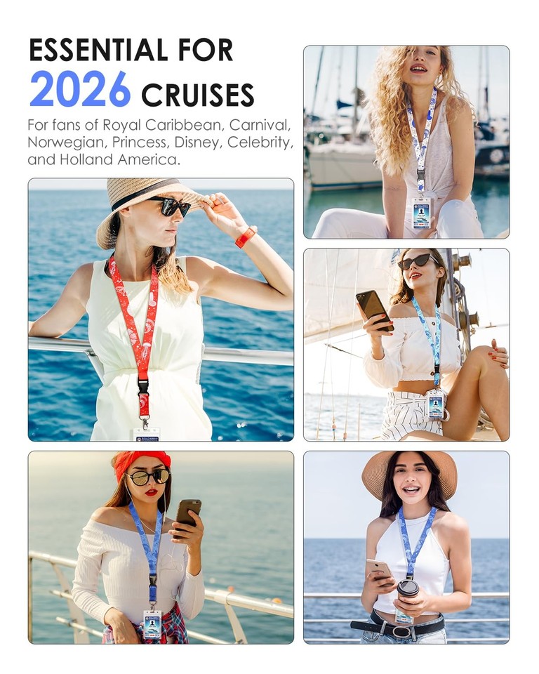 LUMINIPH 5 Pack Cruise Lanyard for Ship Cards, 19.7 inches x 0.78 ...