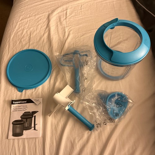 Tupperware Power Chef Supersonic Chopper System Processor Large Blue ...