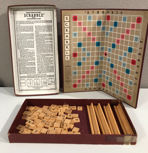 1948 Vintage Scrabble Crossword Game Seltcho & Righter Copyright year ...