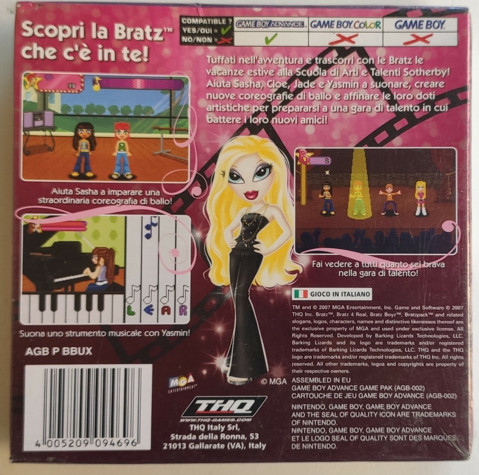 Game Boy Advance Ita Pal Gba Bratz The Movie Nuovo | eBay