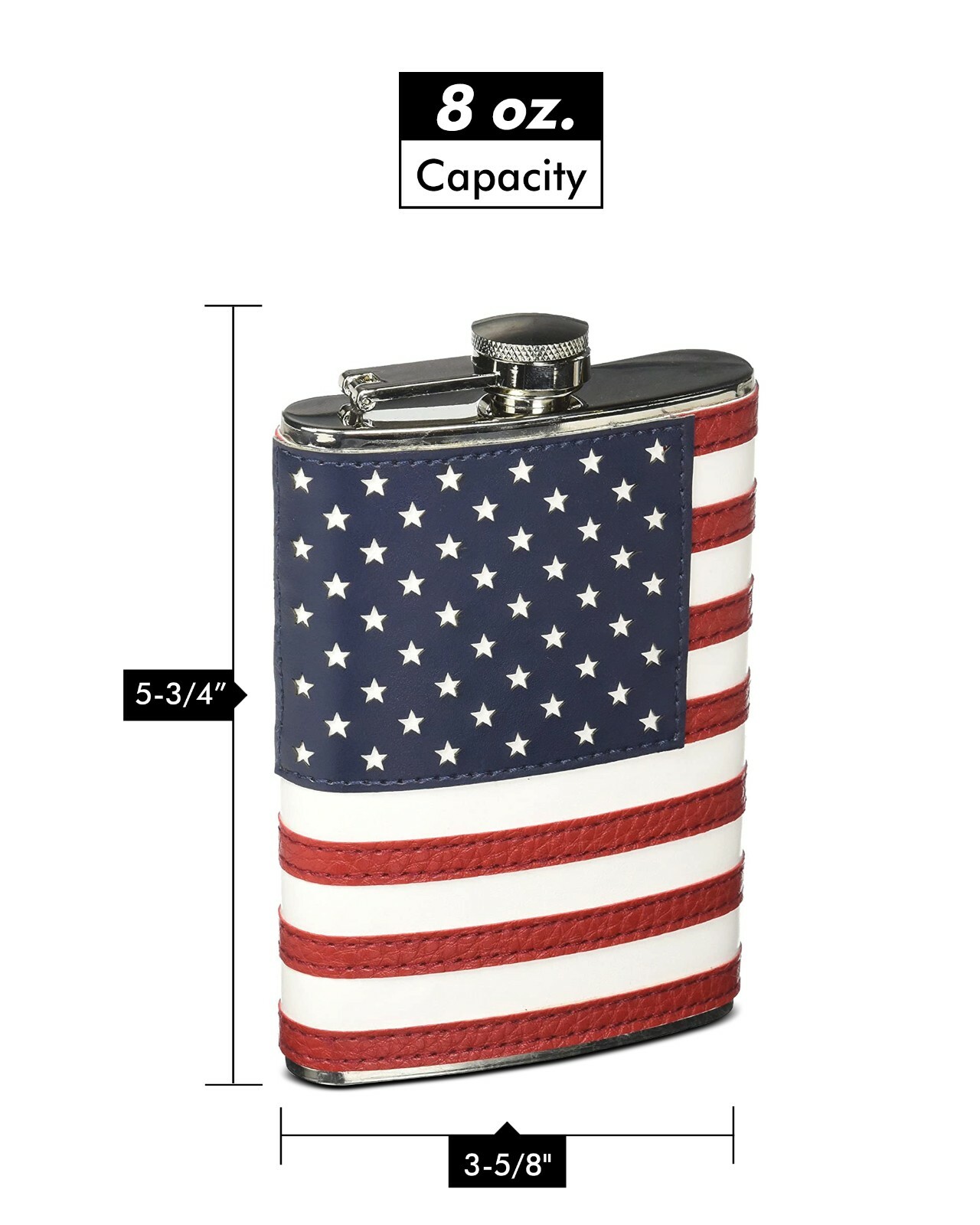 8oz Stitched American Flag Flask | eBay