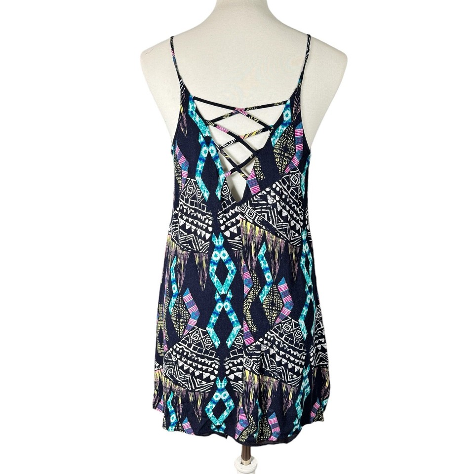 Lush Womens Aztec Multi Colored Sleeveless Spaghetti Strap Tunic Tank ...