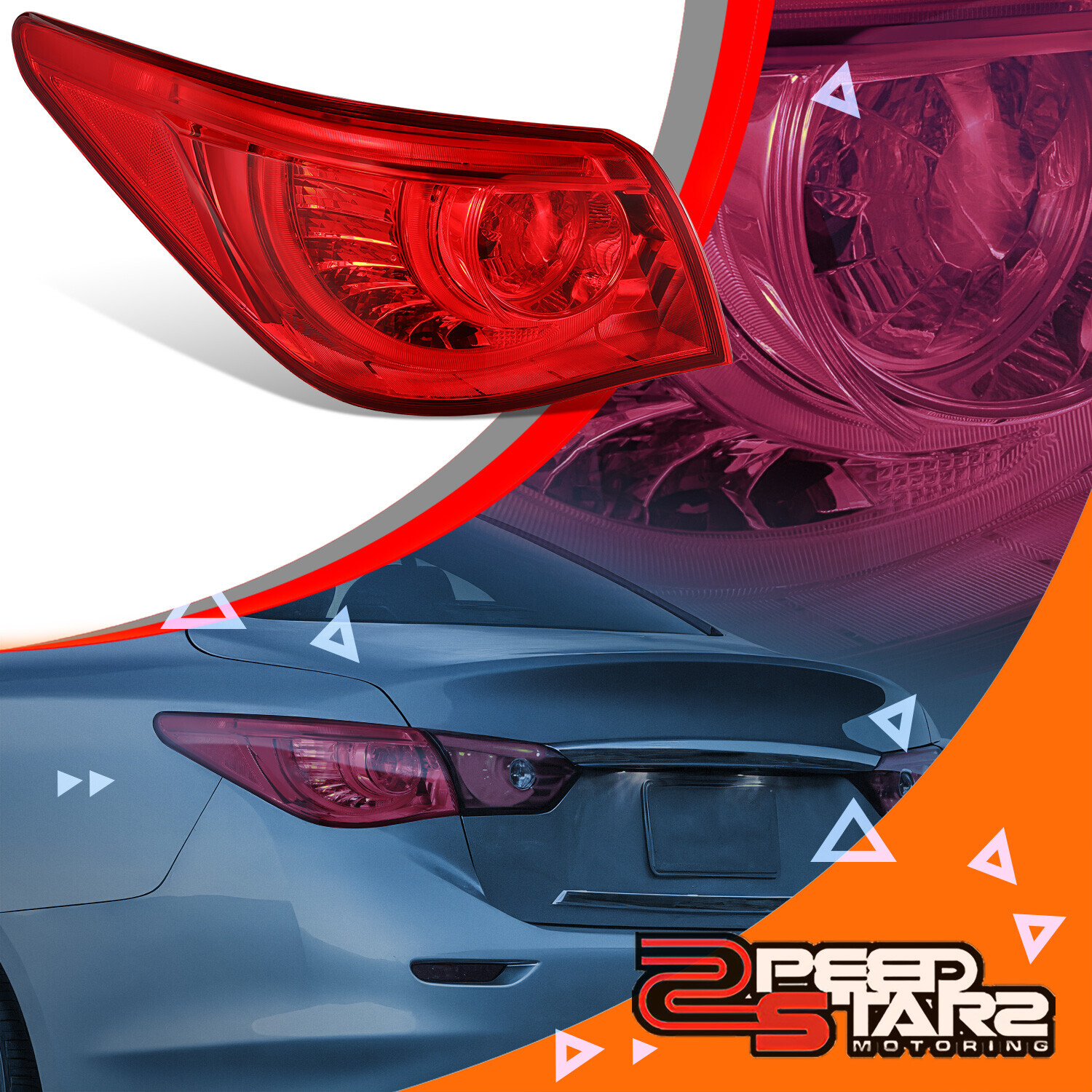 Left Chrome LED Outer Tail Light Brake Lamp Replacement for 14-17 ...