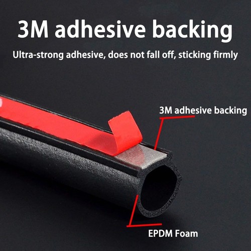 Car Door Rubber Seal Strip, D-Shape Auto Weather Striping, 3M 16 Ft ...