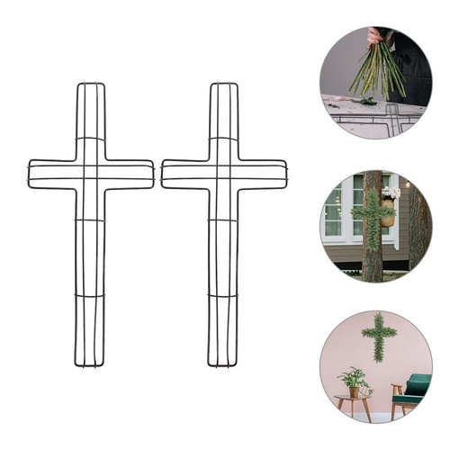 3 Pcs Metal Cross Wreath Frame Wire Crosses for Wreaths Iron Floral | eBay