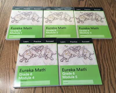 LOT OF 5 EUREKA MATH GRADE 6 / MODULES 1 - 5 / STUDENT WORKBOOKS / NEW ...