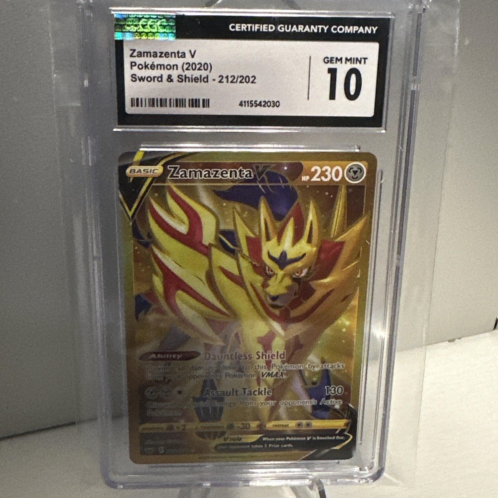 Pokémon TCG Zamazenta V 212/202 Gold Rare CGC Gem Mint 10 | eBay