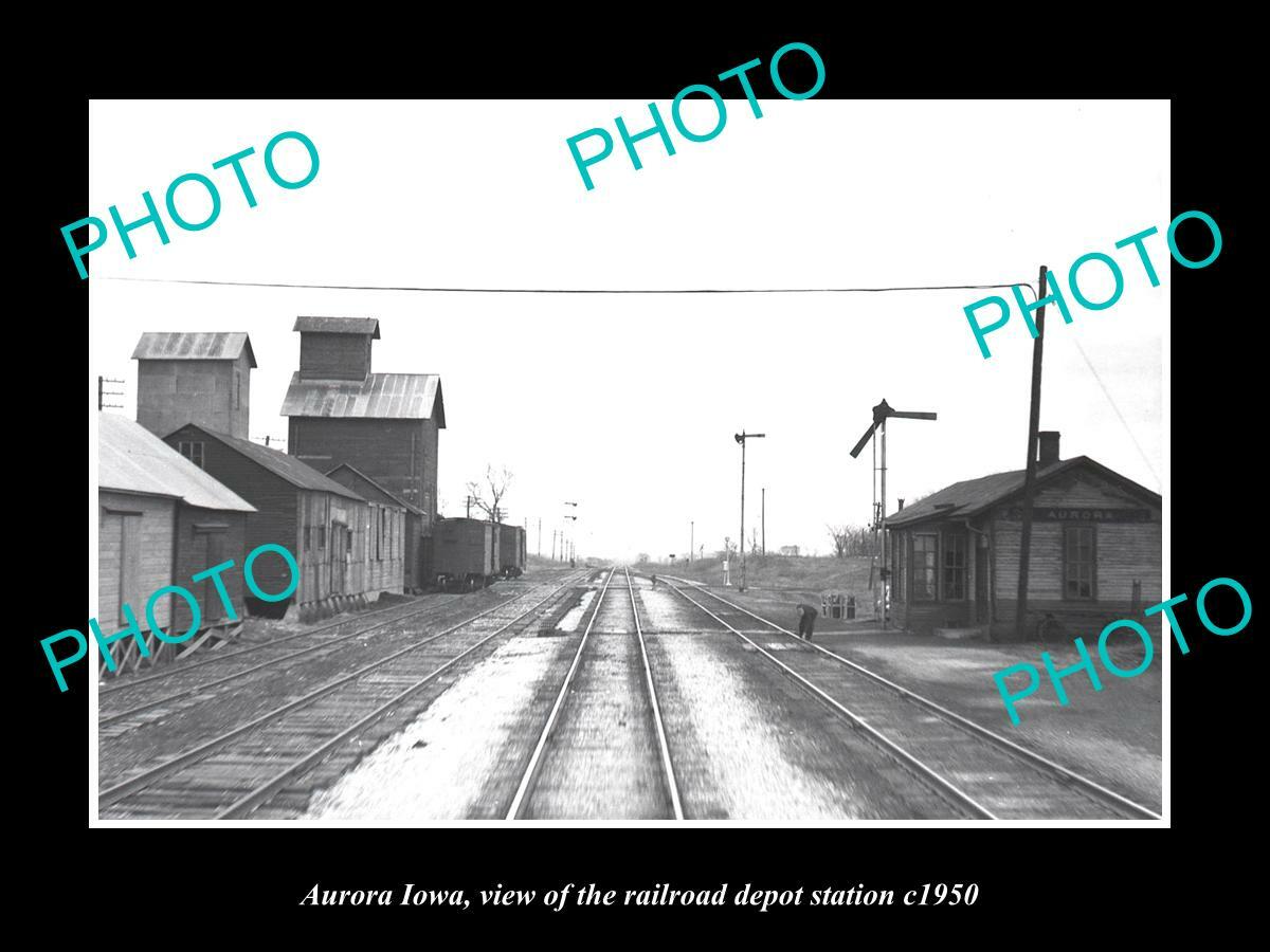 OLD 8x6 HISTORIC PHOTO OF AURORA IOWA THE RAILROAD DEPOT STATION c1950 ...