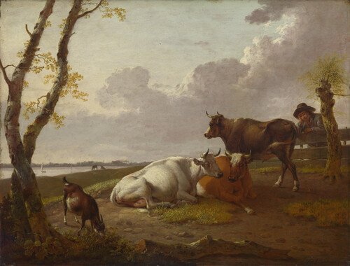 Art Oil painting Cattle-Heinrich-Wilhelm-Schweickhardt Cowherd ...
