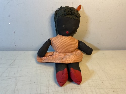 Black Folk Art Tykie Toy Cloth Rag Doll-Vintage 8” Tall 1930’s? | eBay