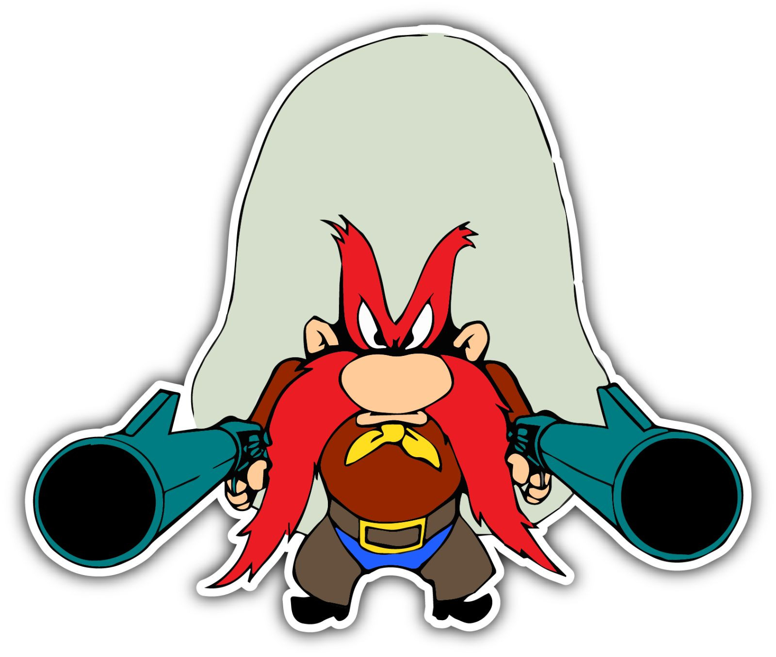 Yosemite Sam Gun Kids Cartoon Car Bumper Window Locker Sticker Decal 4 ...