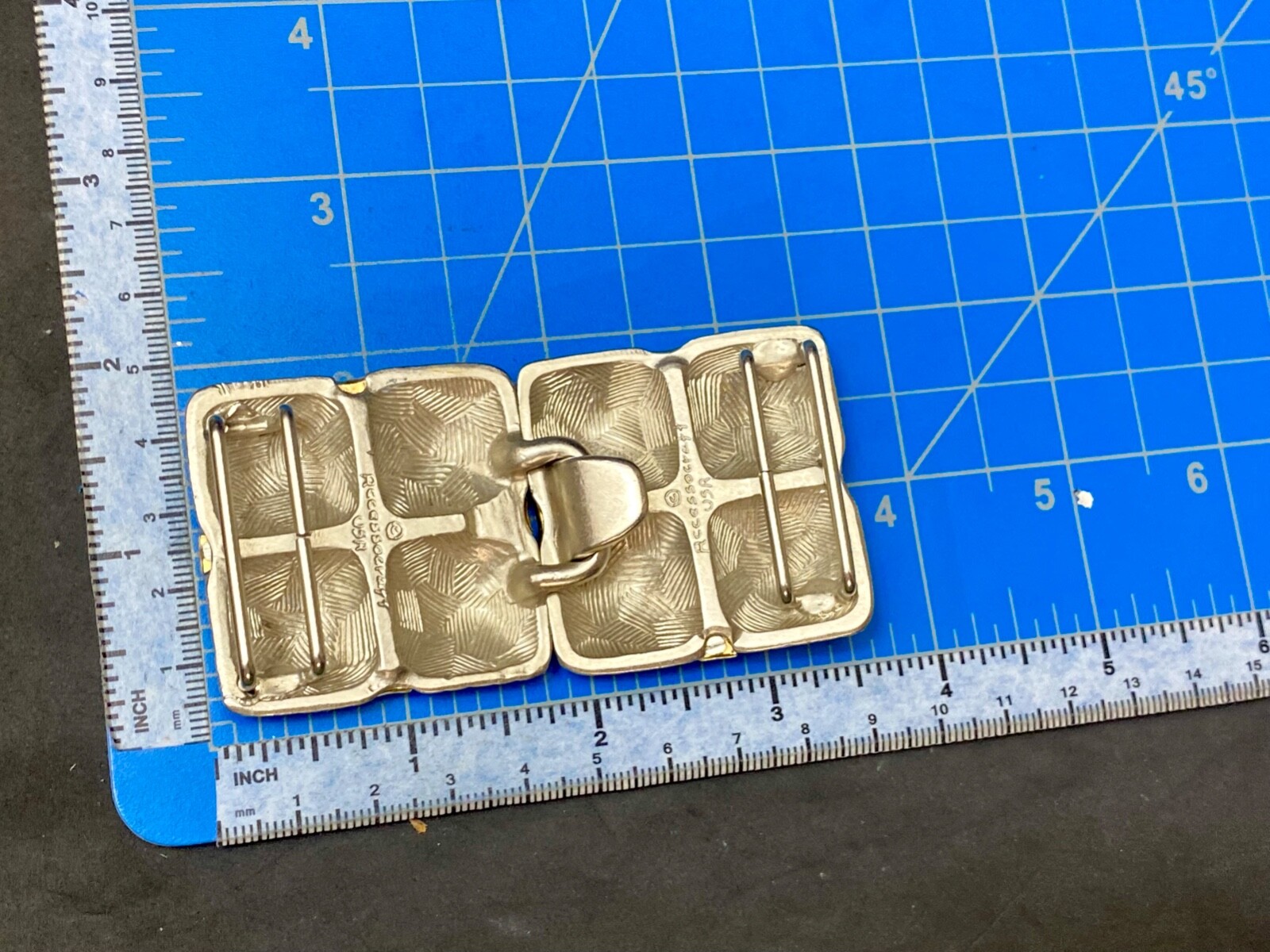 Vintage Two piece Interlocking two tone squares belt … - Gem