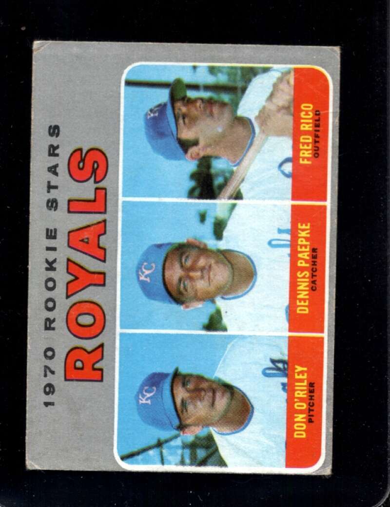 1970 TOPPS #552 DON O'RILEY/DENNIS PAEPKE/FRED RICO VG (RC) ROYALS ...