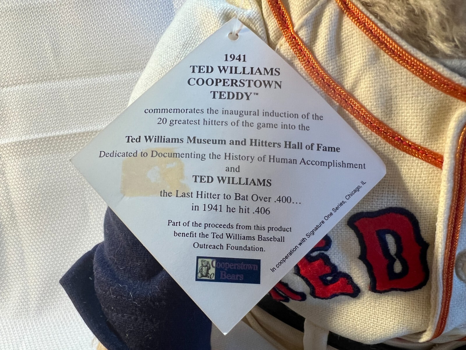 1941 Ted Williams Boston Red Sox Cooperstown Baseball MLB Teddy Bear ...