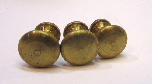 Set 3 Old 1950's Heavy Solid Brass Small 1/2" Cabinet Door Knobs Drawer Pulls | eBay