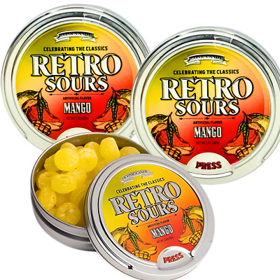Retro Sours Mango Candy 3 Count Collectible Tins 11/26 | eBay