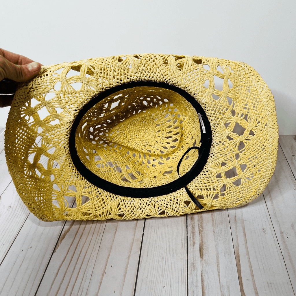 Structured Straw Cowboy Cowgirl Hat - Gem